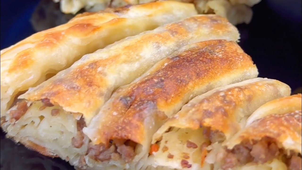 Burek me Mish, Pite Traditcionale met knaq🤤👌 Börek albanische ...
