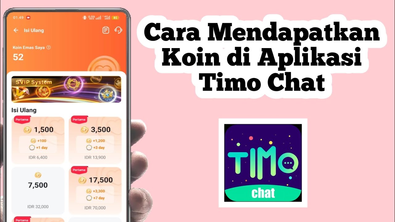 Cara Mendapatkan Koin di Aplikasi Timo Chat | Cara Top Up Koin di ...
