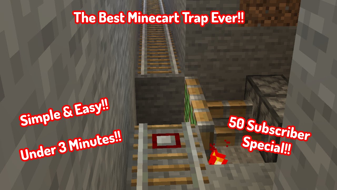 How To Make A Simple Minecart Trap!! | Easy & Simple | 50 Subscribers ...