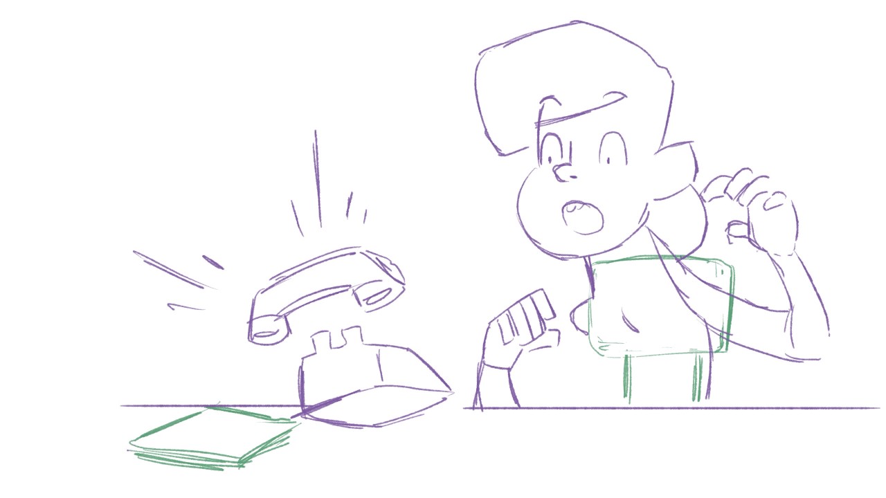 telephone rough/WIP (animation exercise) - YouTube