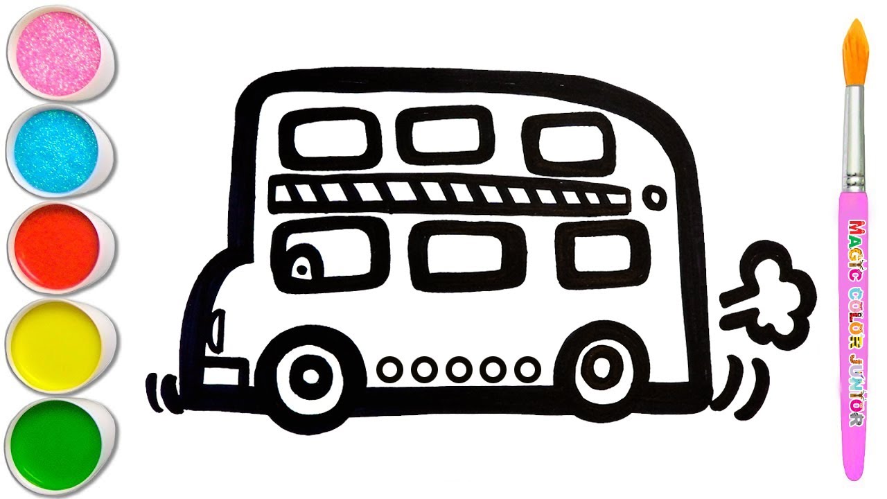 How To Draw A Double Decker Bus - YouTube