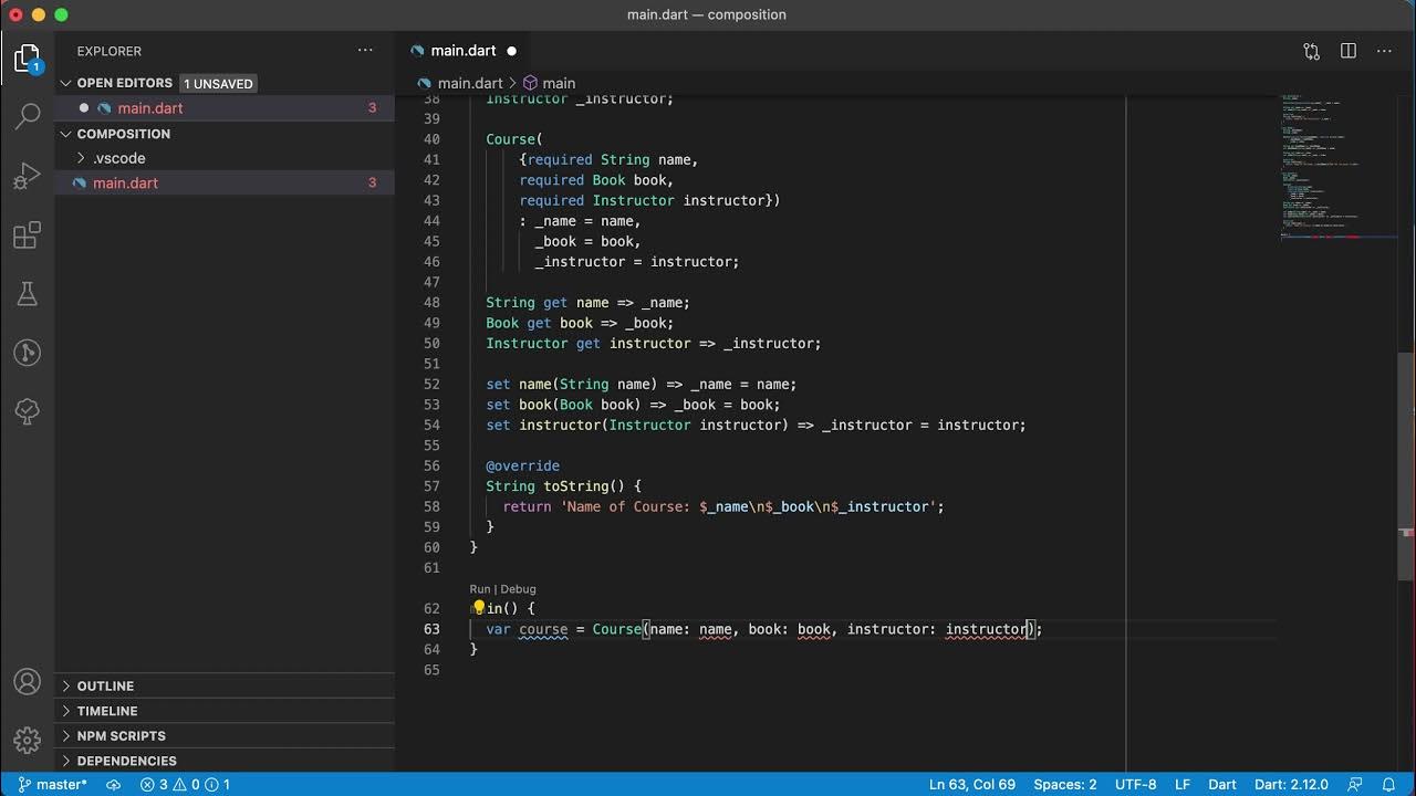 Dart Classes - Composition in Dart - YouTube