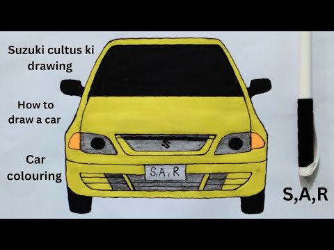 how to draw Suzuki cultus | how to draw a car | Car drawing s,a,r - YouTube