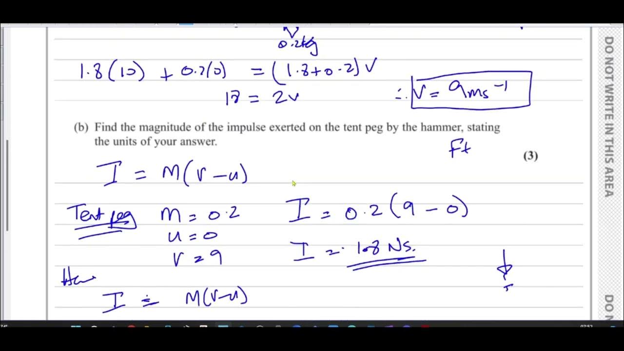 WME01/01, (Edexcel), IAL, M1, October 2023, Q3, Momentum & Impulse, Dynamics - YouTube