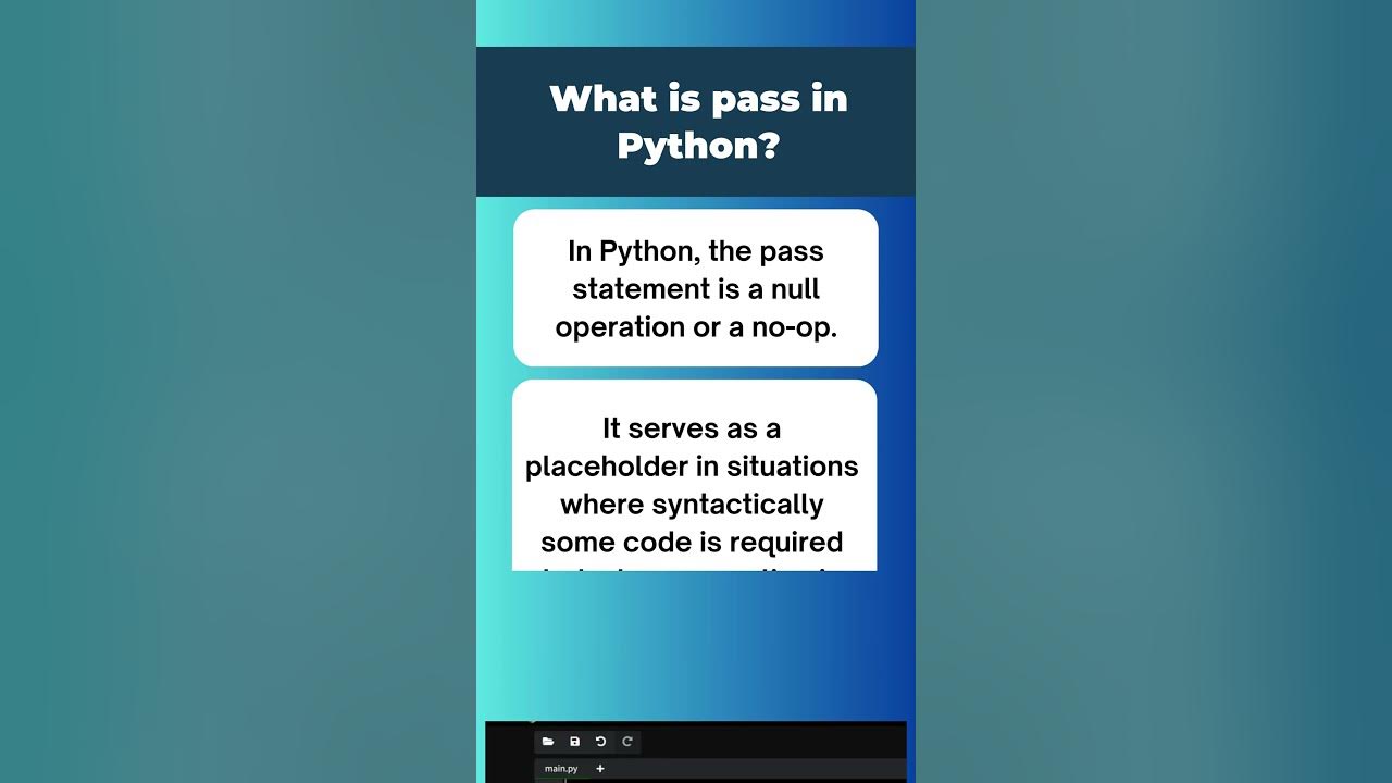 Pass() statement in python | 30-Day Python Challenge | Top Interview Questions #shorts #viral ...
