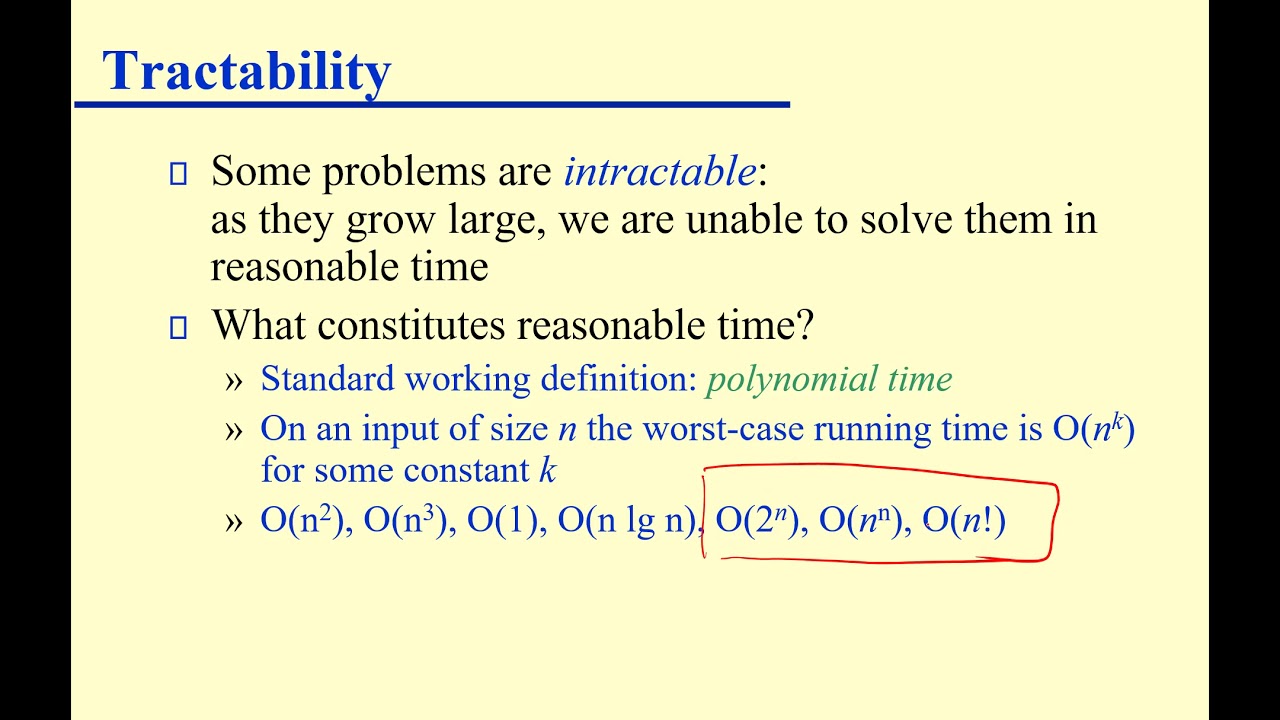 Tractability P, NP, NP complete, NP hard - YouTube