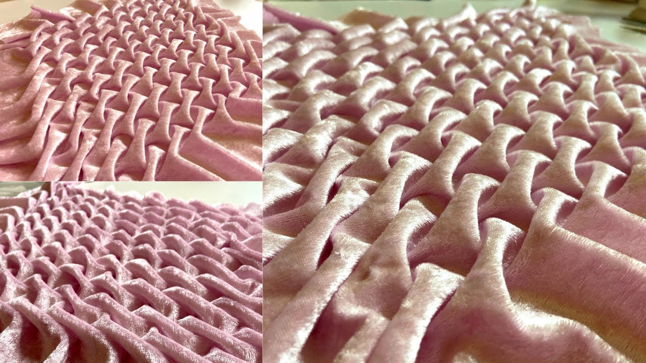 HOW TO SEW BONES PATTERN IN SMOCKING | Velvet Fabric Manipulation Piece | Didsbury Art Studio ...