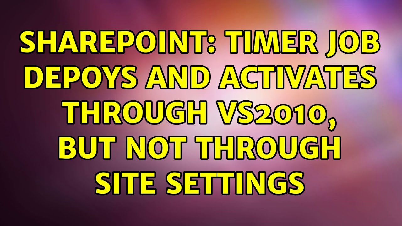 Sharepoint: Timer Job depoys and activates through VS2010, but not ...