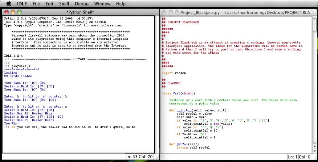 Simple Blackjack game in Python - YouTube