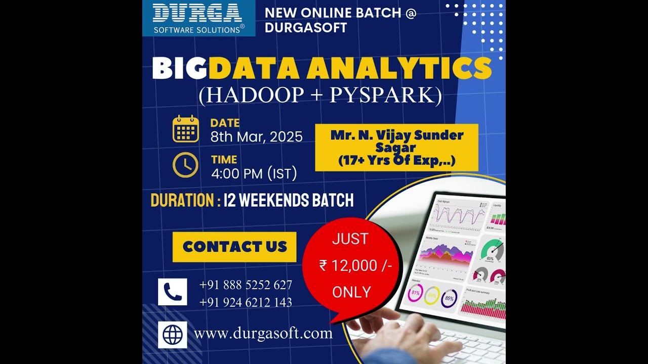 Big Data Analytics (Hadoop + PySpark) | New Online Batch from 8th March | @ DurgaSoft - YouTube