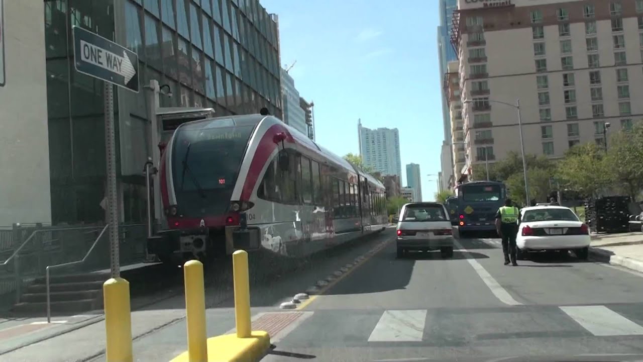 Downtown Austin MetroRail Station 1st Day of Operation - YouTube