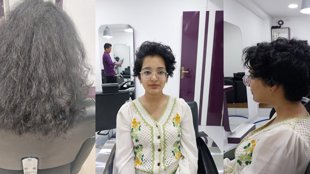 short hair cut for curly hair edgy short haircuts - YouTube