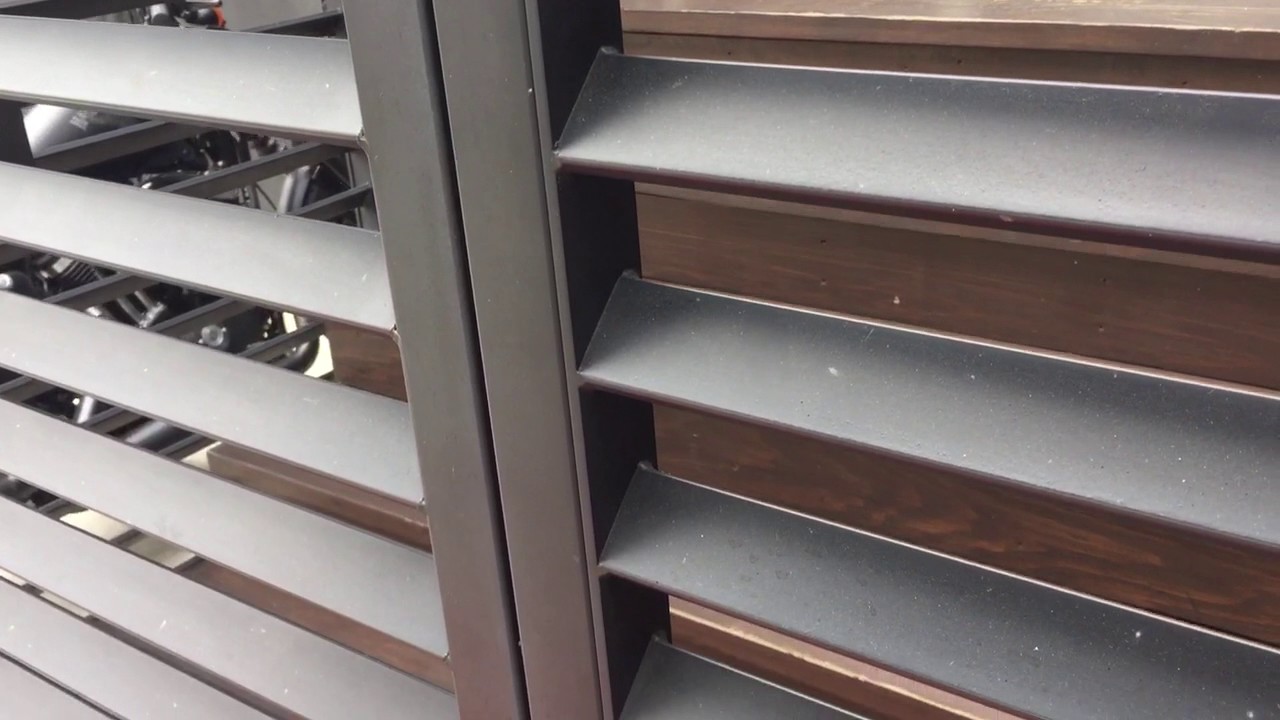 Louvered style gates. - YouTube