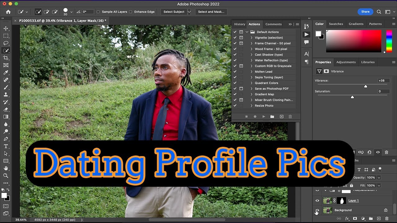 Editing Dating Profile Pictures In Photoshop - YouTube