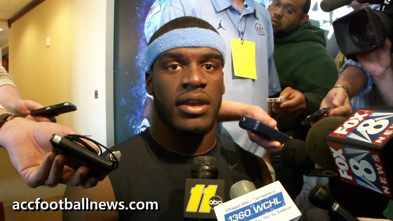 Greg Little speaks after the UNC spring football game - YouTube