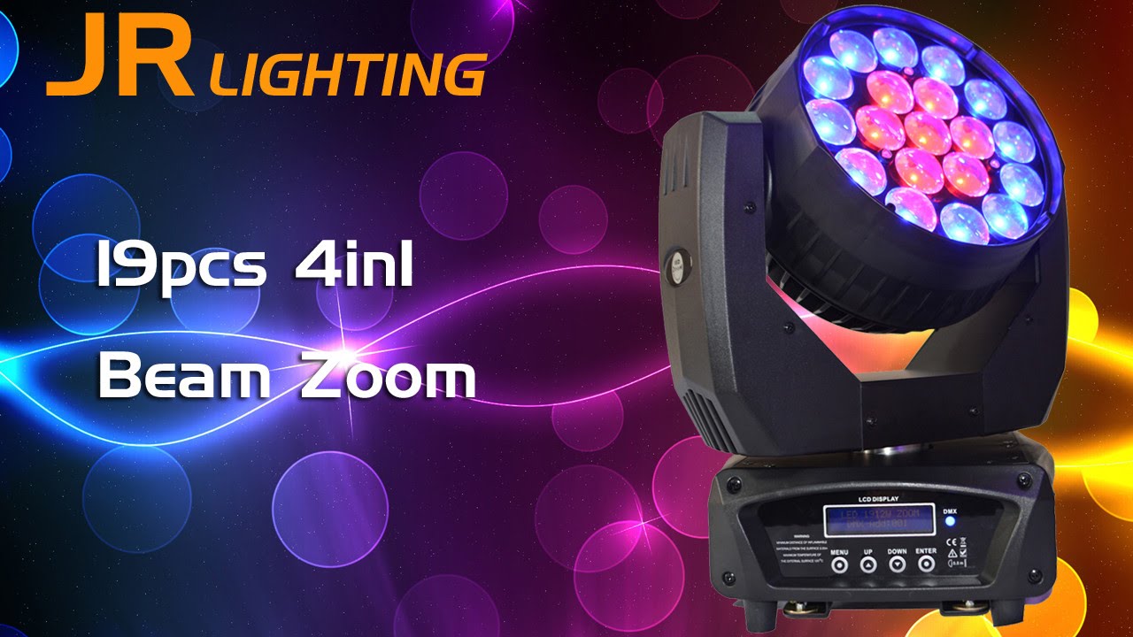LED Moving Head Beam Zoom 19x12W RGBW 4in1,JR-F19Z - YouTube