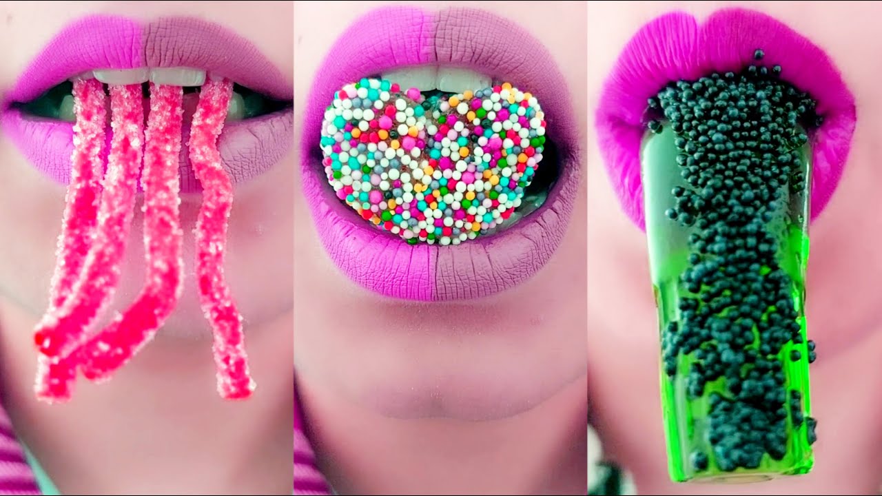 ASMR COLOR FOOD Eating Sounds : ASMR Satisfying Food - YouTube