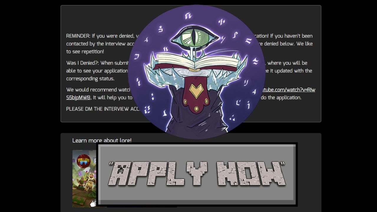 Application Guide | Lore SMP - YouTube