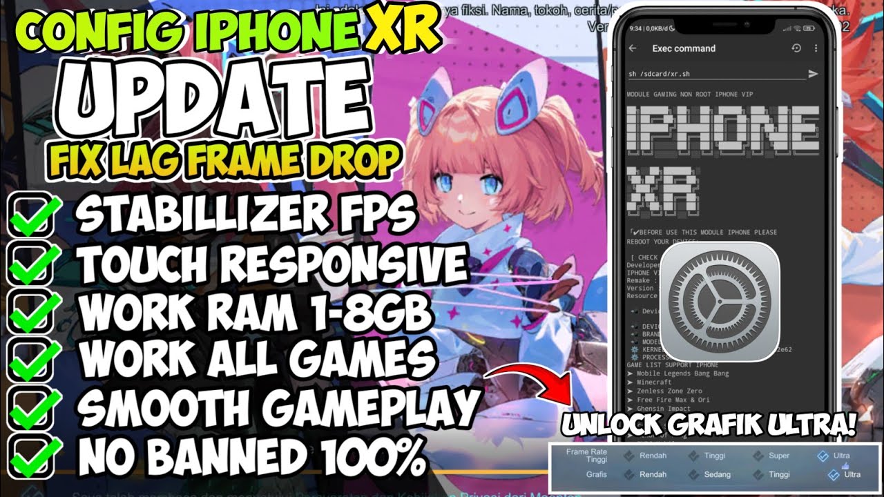Update! Module Gaming Non Root IPHONE XR Stabillizer Smooth | Fix Lag ...