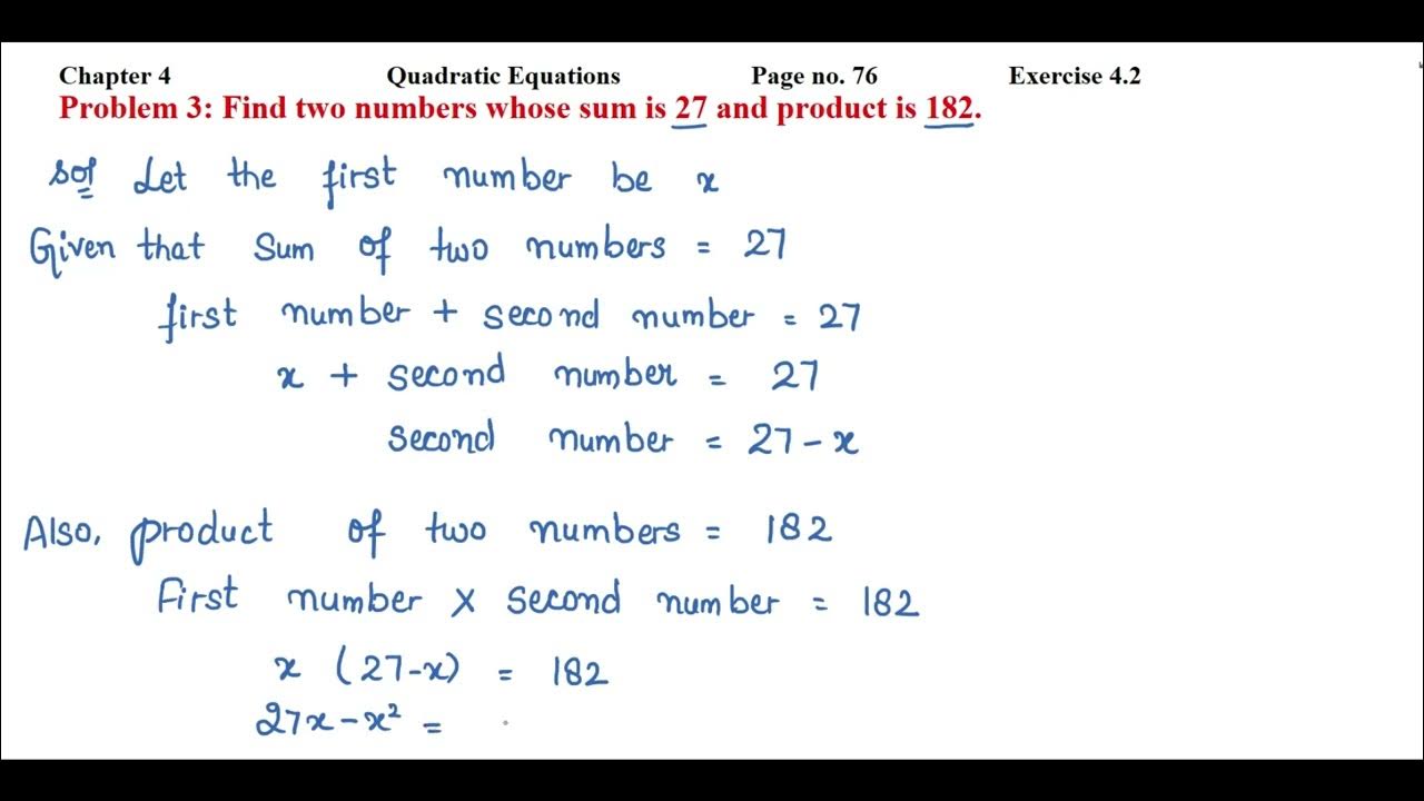 Find Two Numbers Whose Sum Is 27 And Product Is 182 YouTube find-two-numbers-whose-sum-is-27-and-product-is-182-youtube