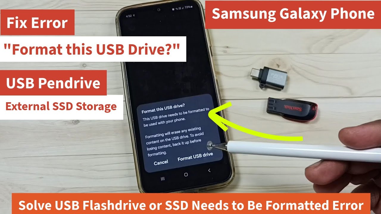 Fix "Format this USB Drive" Problem in Samsung Galaxy Phone - YouTube