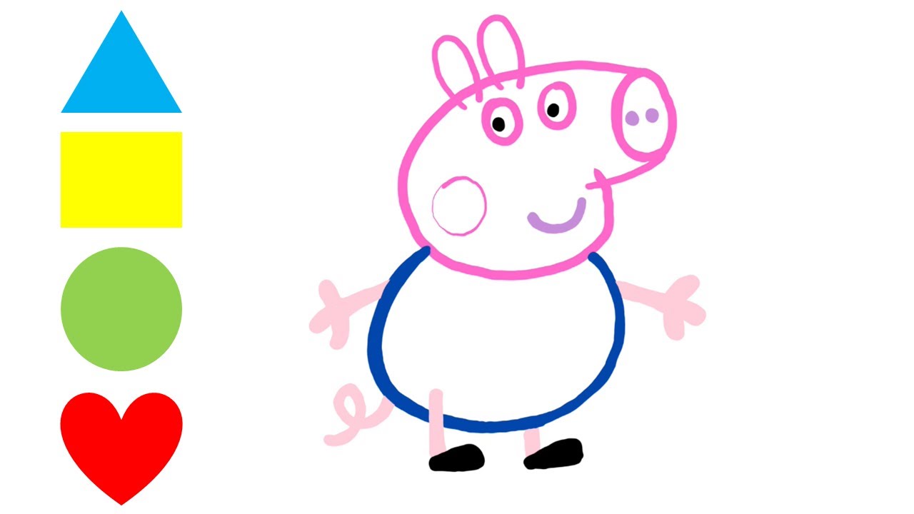 George Pig Simple Drawing (Step by Step) - YouTube