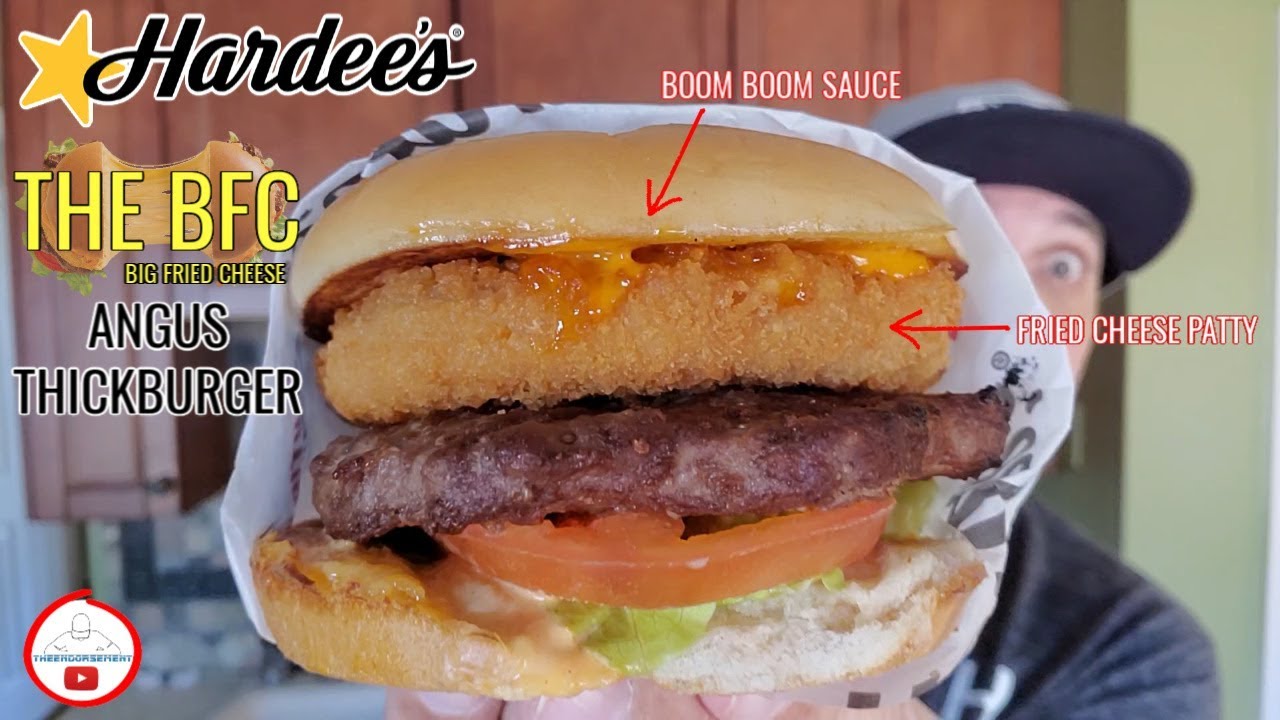 Hardee's® BFC Angus Thickburger Review! | BIG FRIED CHEESE! ⭐🧀 - YouTube
