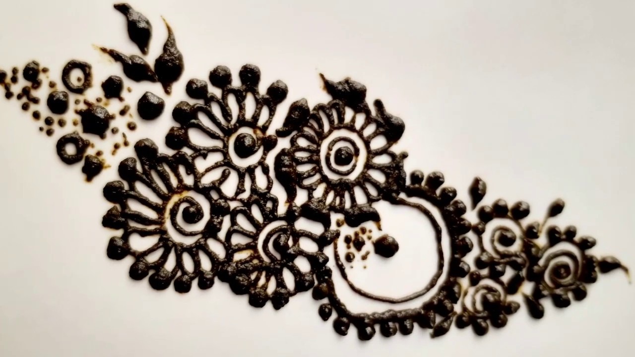mehndi design using henna cone - YouTube