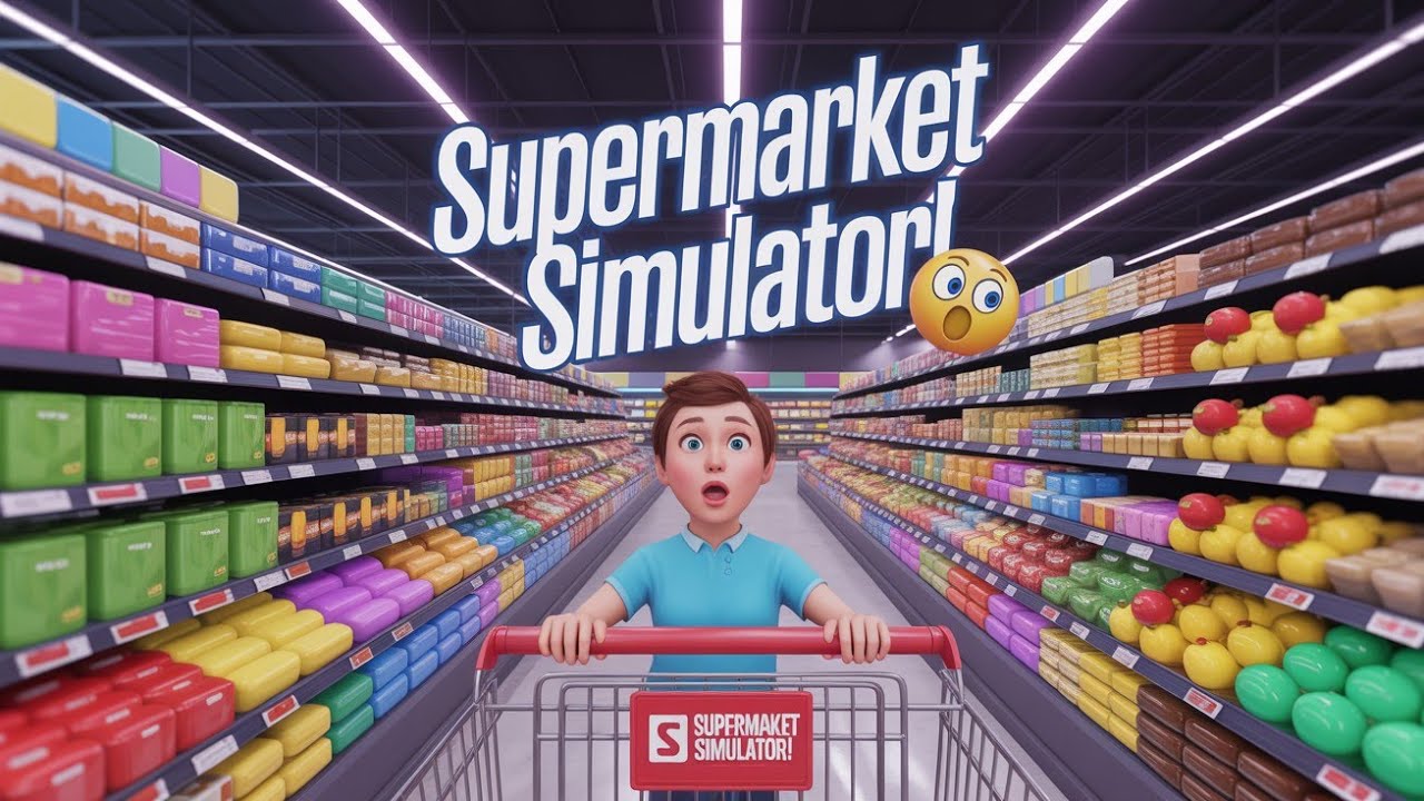 Supermarket Simulator Day 1: Massive Crowd & Stock Sold Out! - YouTube