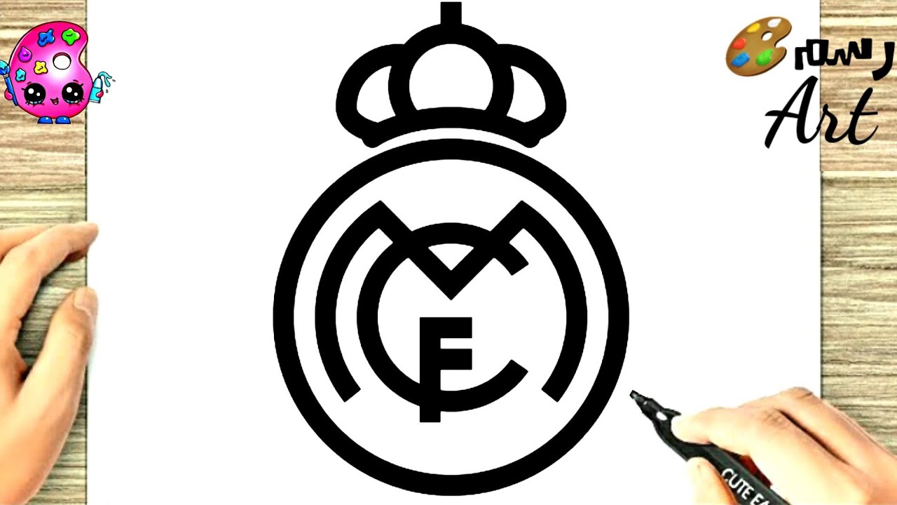 رسم شعار ريال مدريد | رسم سهل | How to draw the Real Madrid club logo ...