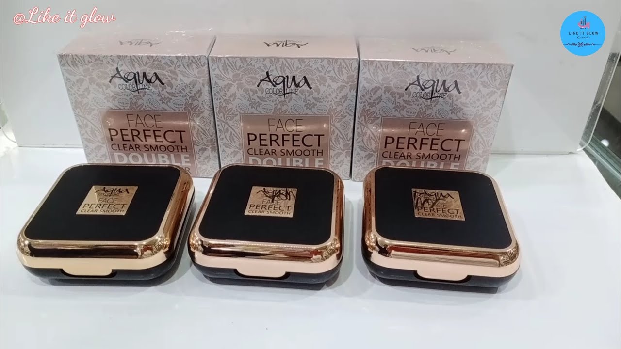 Aqua color line face Perfect clear smooth double face powder|| double ...