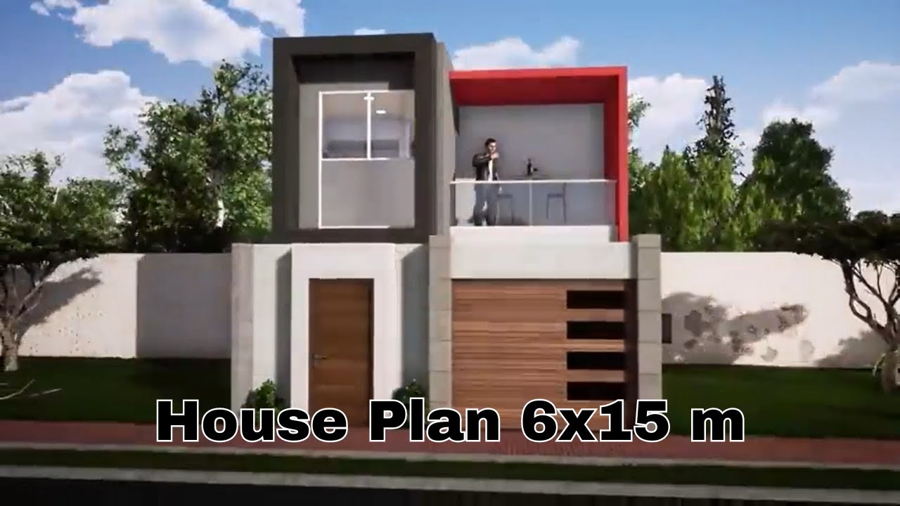 House Plan 6x15 m - 3 Bedrooms + Garage / Plans & 3D Designs - YouTube