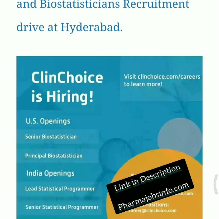ClinChoice Private Limited Job Openings 2022 | Biostatistician, Statistical Programmer #shorts ...