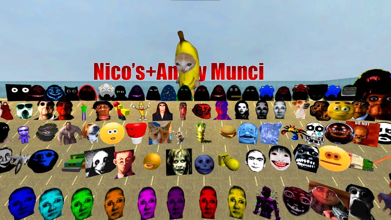 Angry Munci Nextbots & Nico's Nextbots Family Chasing Me On The SLIDES ...