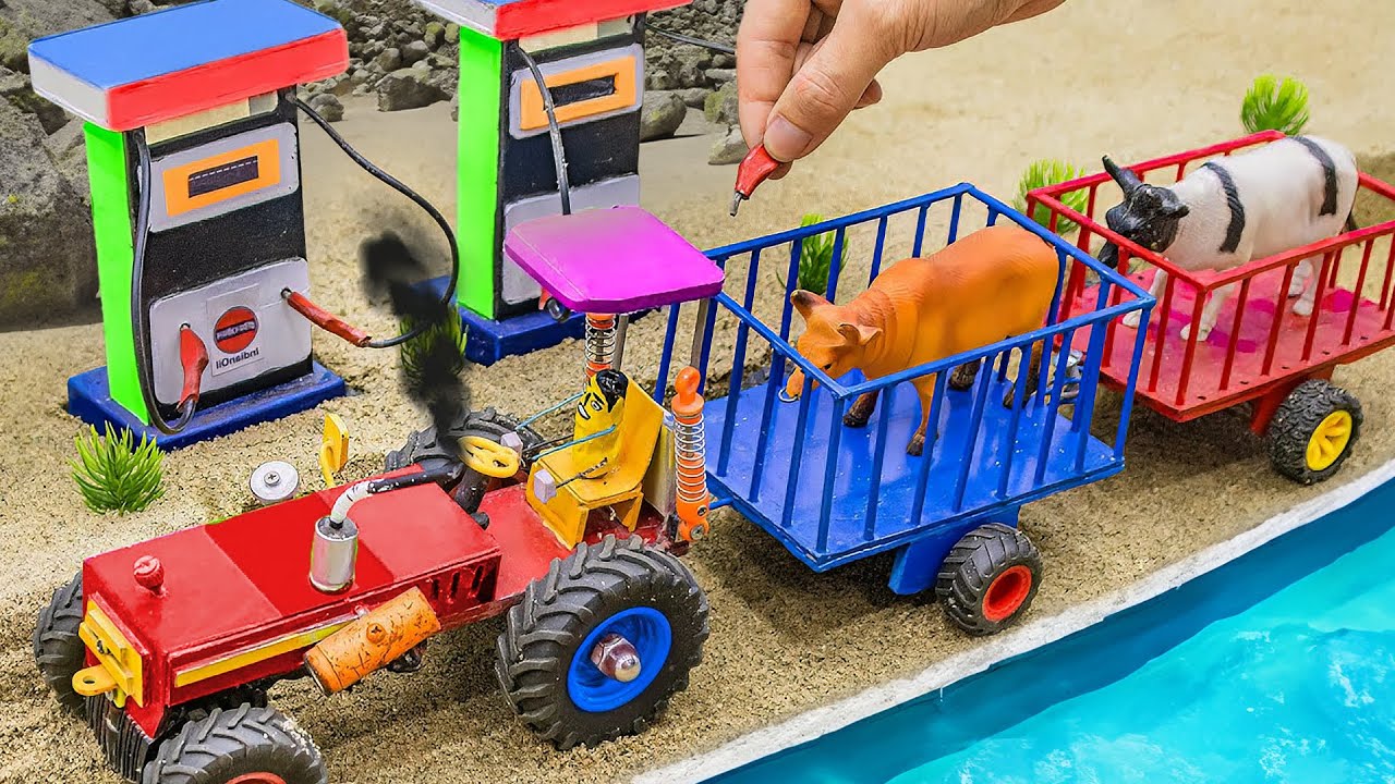 Diy mini tractor mini petrol pump science project | Animals Loading ...