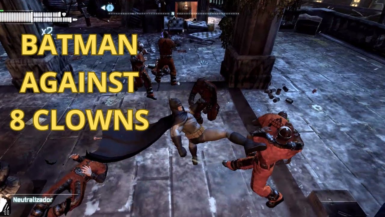 Batman Dark Knight against 8 CLOWNS| Batman Arkham City Gameplay - YouTube