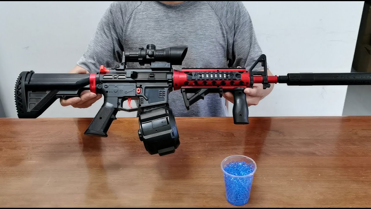 M4a1 Gel Blaster with Drum Unboxing 2023 - Electric Splatter Ball Toy ...