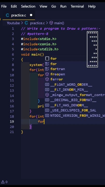 W.A.P to Right Arrow Star Pattern in C | #pattern8 | #C | #shorts | #learnprogramming13 - YouTube