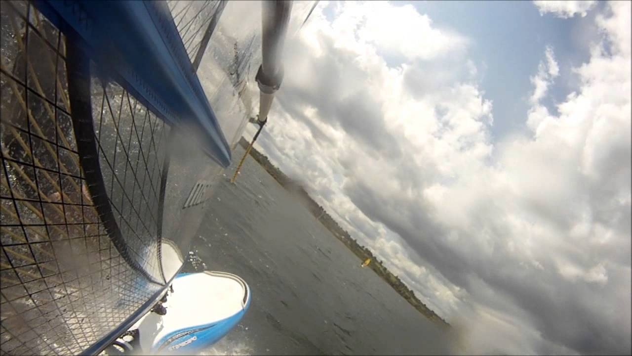 Blasting and Carve Gybe Aug 2014 With Jake - YouTube