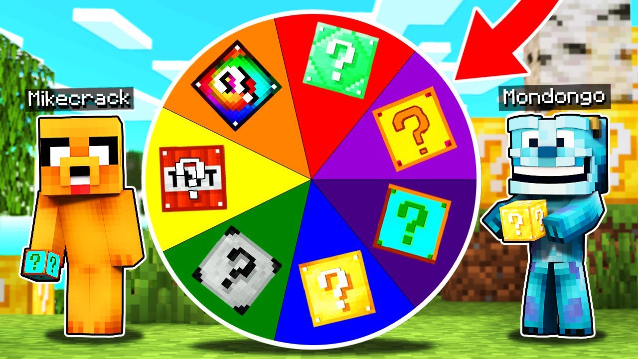 ¡LA RULETA DE LOS LUCKY BLOCKS DE LOS COMPAS EN MINECRAFT! 🎯😱 MONDONGO ...