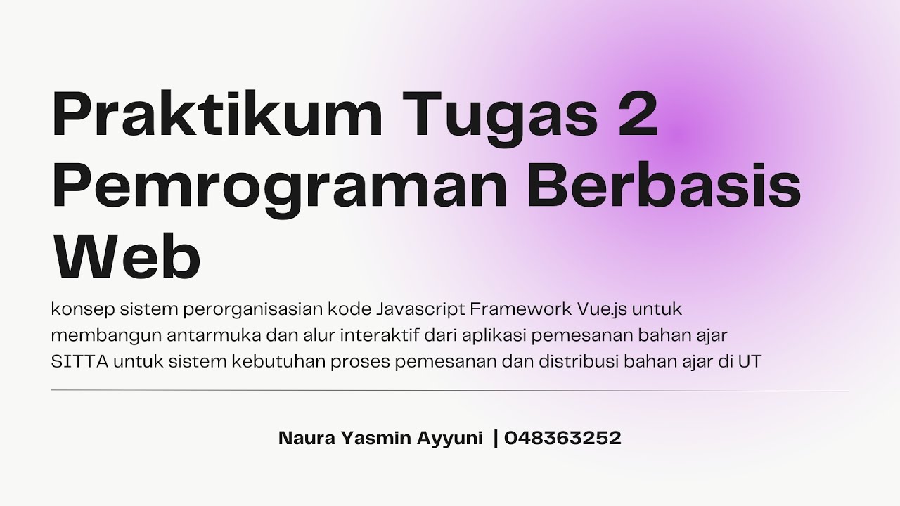 TUGAS 2 PEMROGRAMAN BERBASIS WEB (VUE.JS) - YouTube