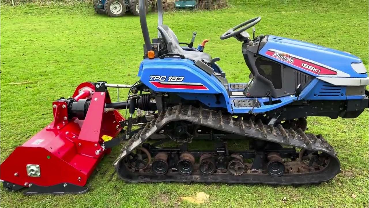 ISEKI TPC183 TRACK Compact Tractor & New 4ft Flail Mower - YouTube