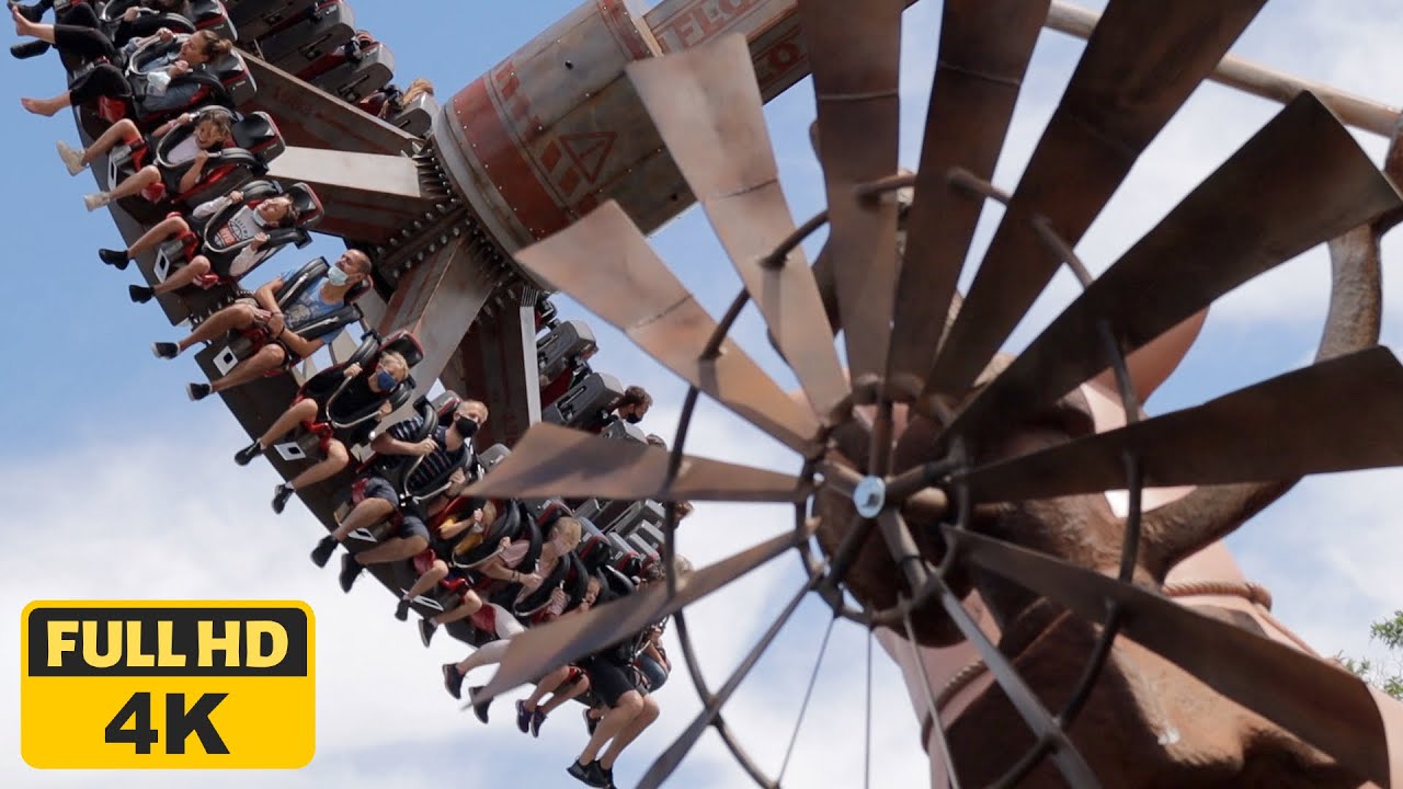 UK's Best Gyro Swing Ride? - Cyclonator 4K Paultons Theme park - YouTube