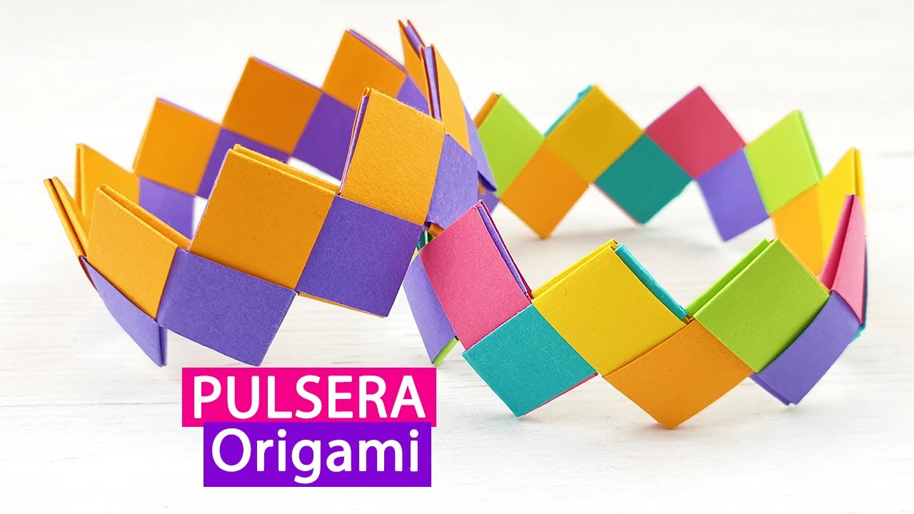 Pulsera de papel en origami – Regalo para día de la Madre - YouTube