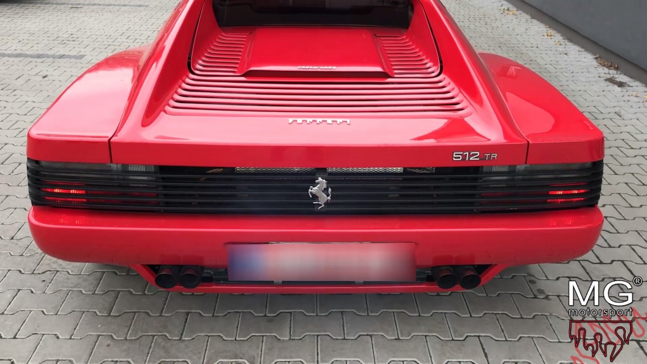 Ferrari 512 TR Testarossa w/ MGmotorsport.pl exhaust - YouTube