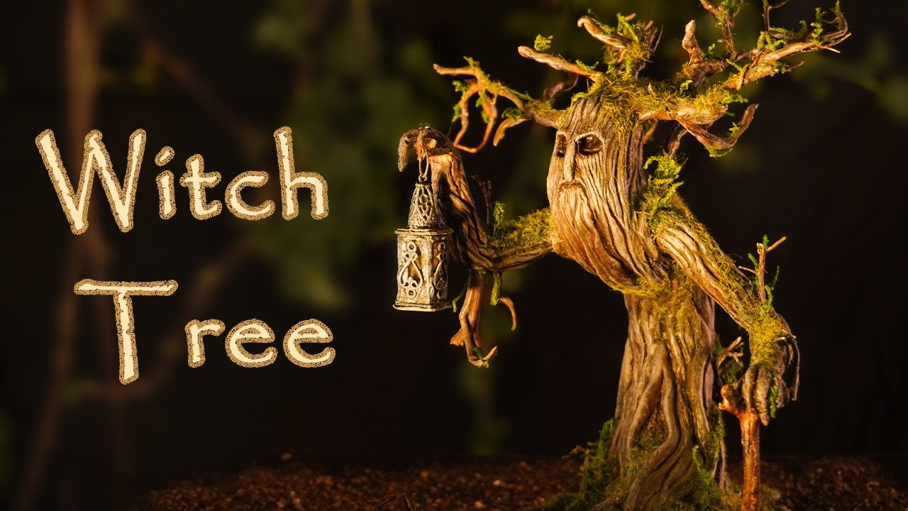 How to Make a Fantasy Miniature Tree Creature from Polymer Clay. - YouTube