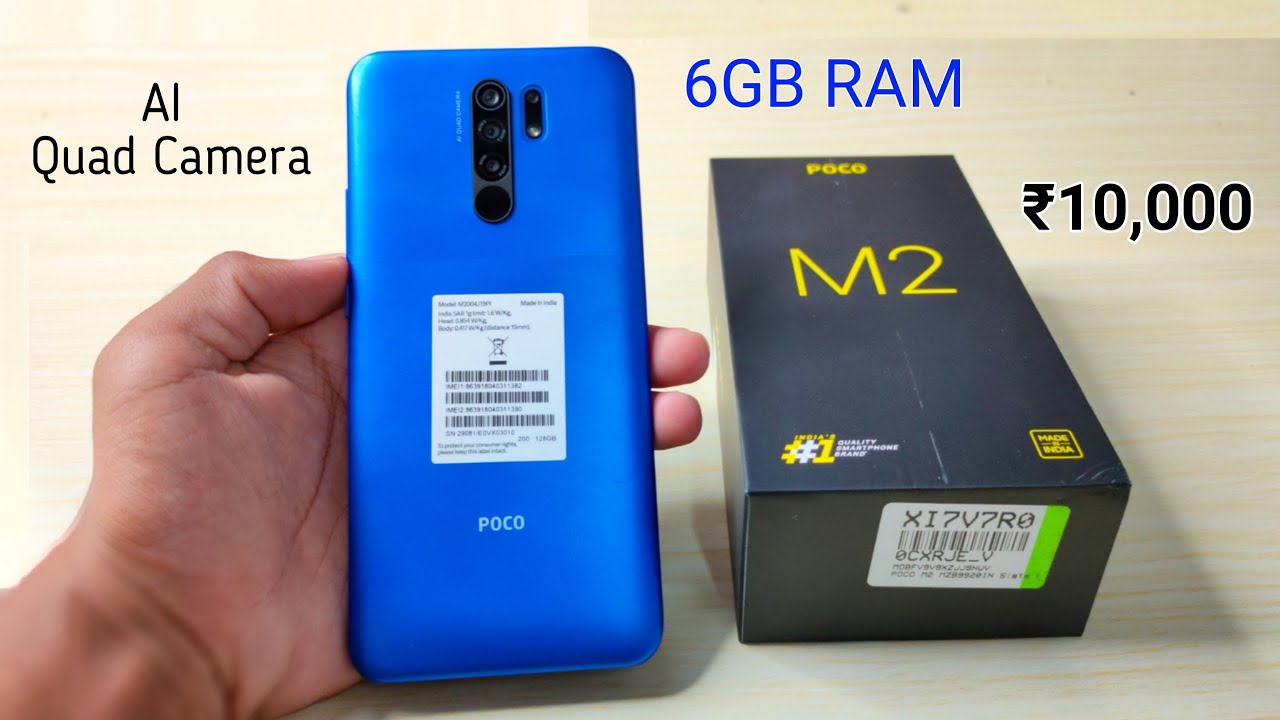 POCO M2 Unboxing & Overview (6GB RAM) Blue | Best Low Budget Gaming ...