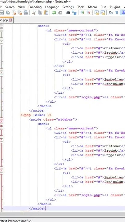 Cara membuat Hak Akses Menu User php mySql ‼️ #php #mysql #programming #subscribe #short #shorts ...