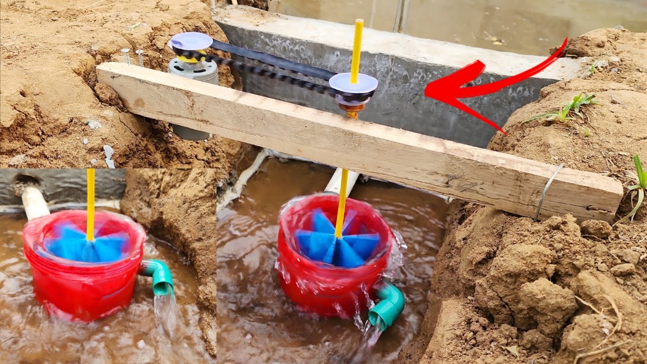 Mini hydroelectric dam construction - YouTube