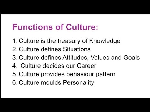 functions of culture in sociology| Culture Roles - YouTube
